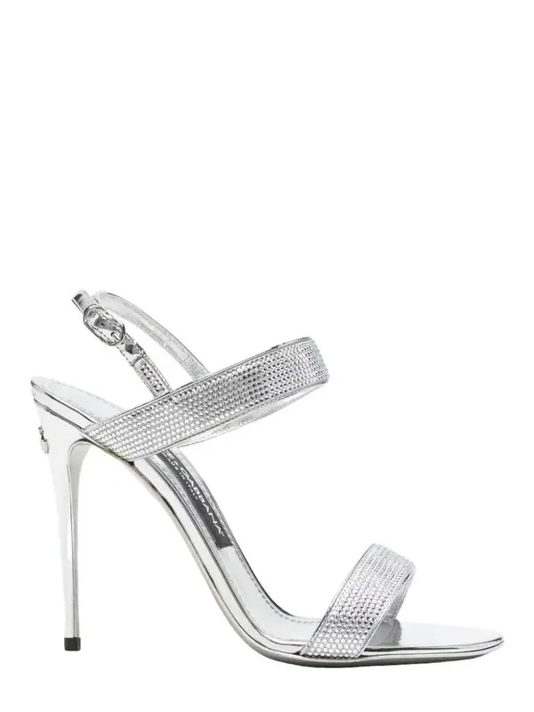 Dolce & Gabbana Embellished Stiletto Slingback Sandals - Silver