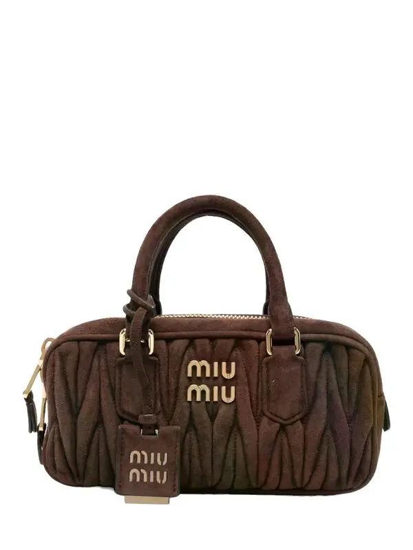 Miu Miu Matelassé Arcadie Tote Bag - Brown