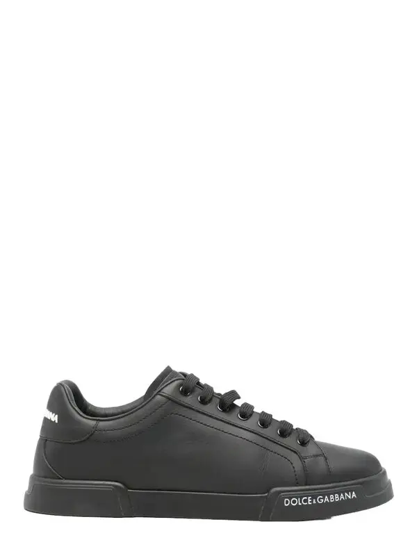 Dolce & Gabbana Portofino Leather Sneakers - Black