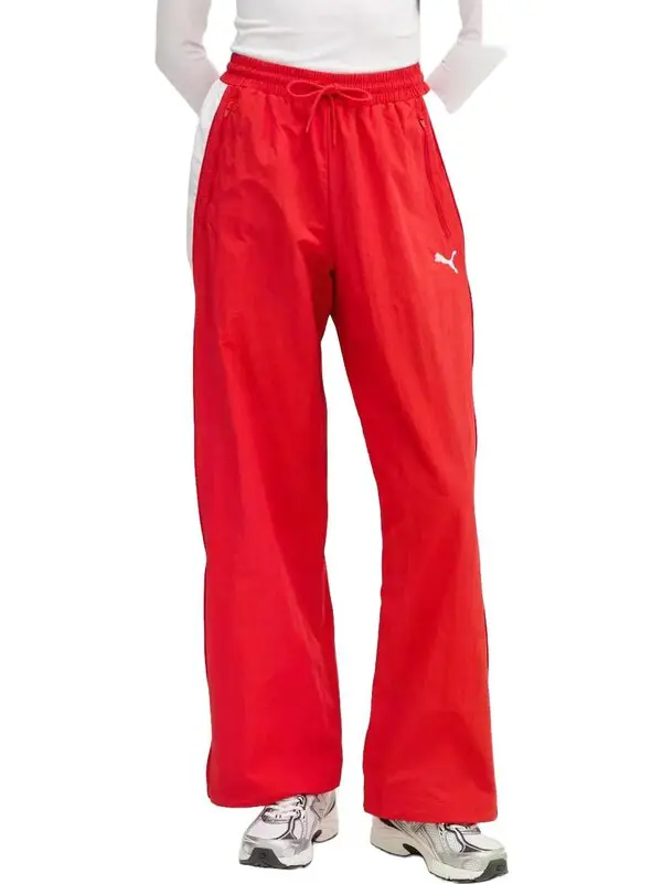 PUMA T7 Embroidered Logo Track Pants - Red
