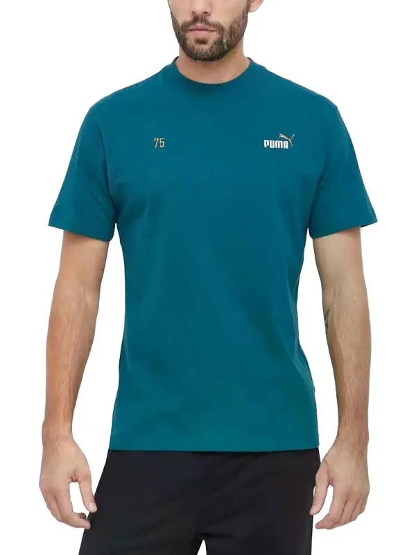 PUMA Logo-embroidered Graphic-print T-shirt - Blue