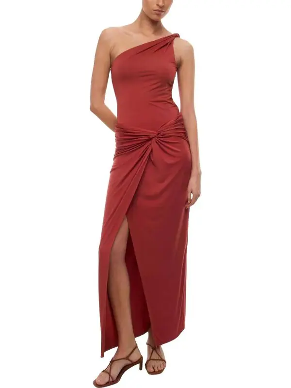 12 STOREEZ One-shoulder Draped Top - Red