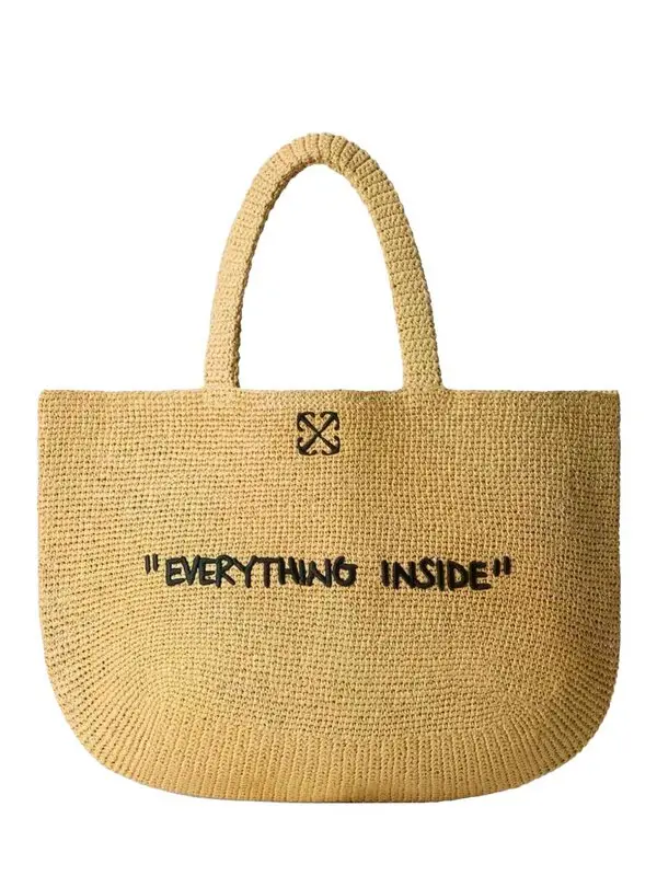 Off-White Jitney Raffia Tote Bag - Neutrals
