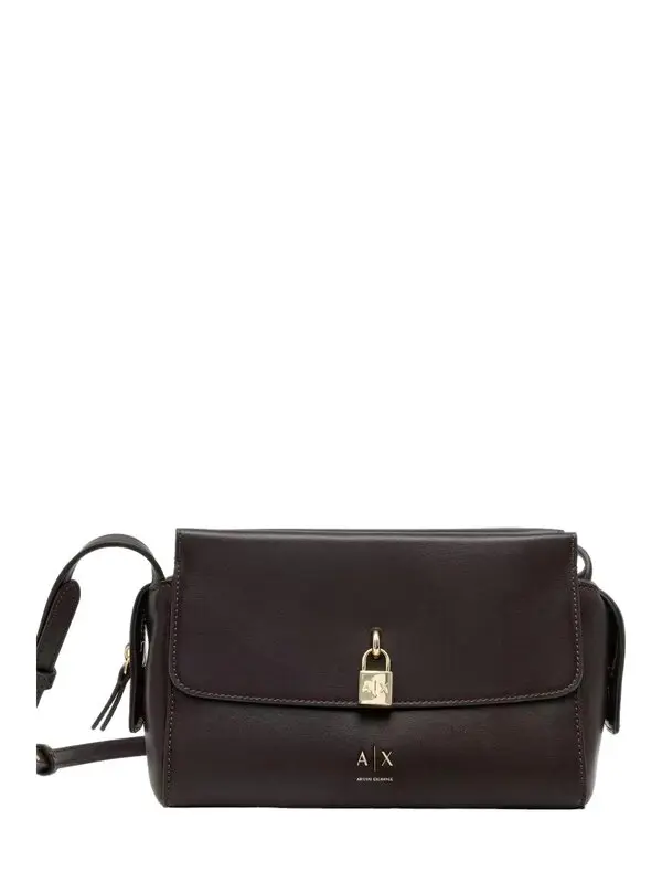 Armani Exchange Padlock Detail Crossbody Bag - Brown