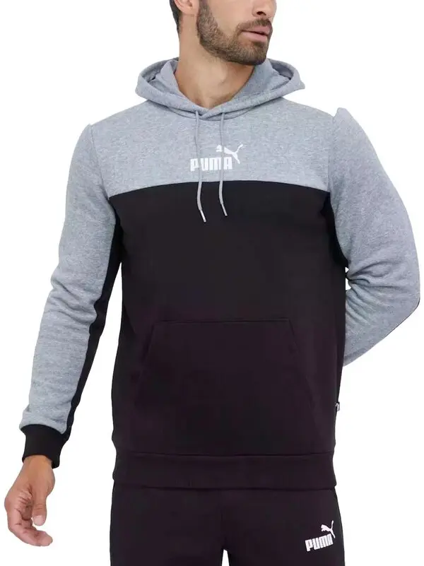 PUMA Color-block Logo Hoodie - Grey