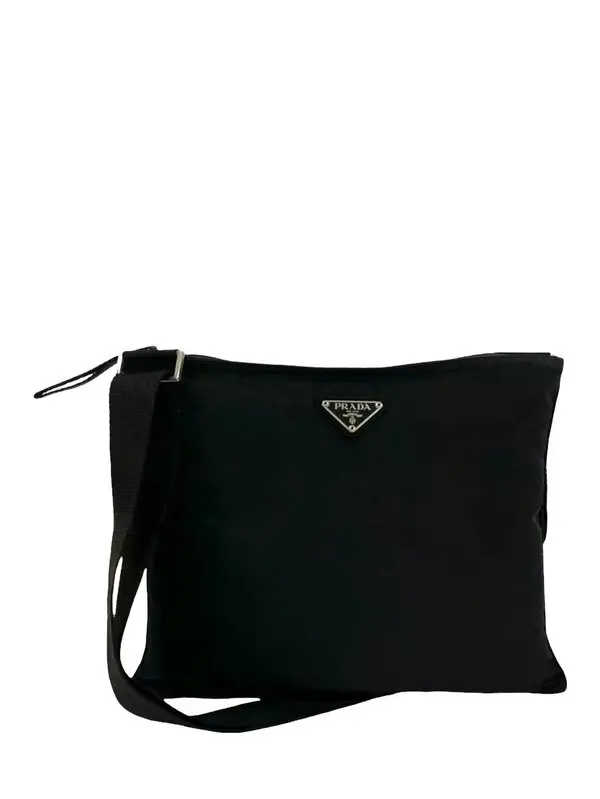 Prada Tessuto Zip Top Crossbody Bag - Black