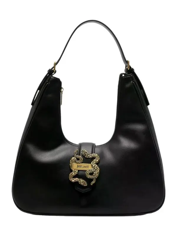 Just Cavalli Snake-plaque Shoulder Bag - Black