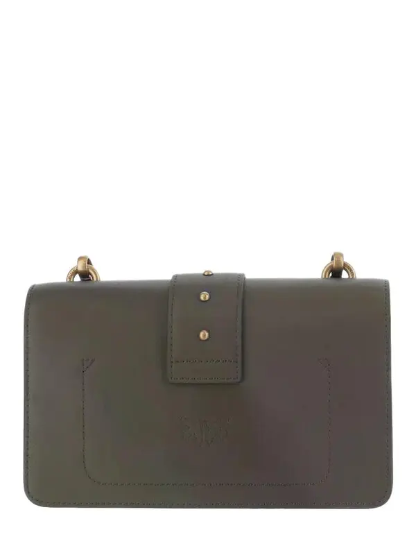 Pinko Love One Mini Studded Leather Shoulder Bag - Green