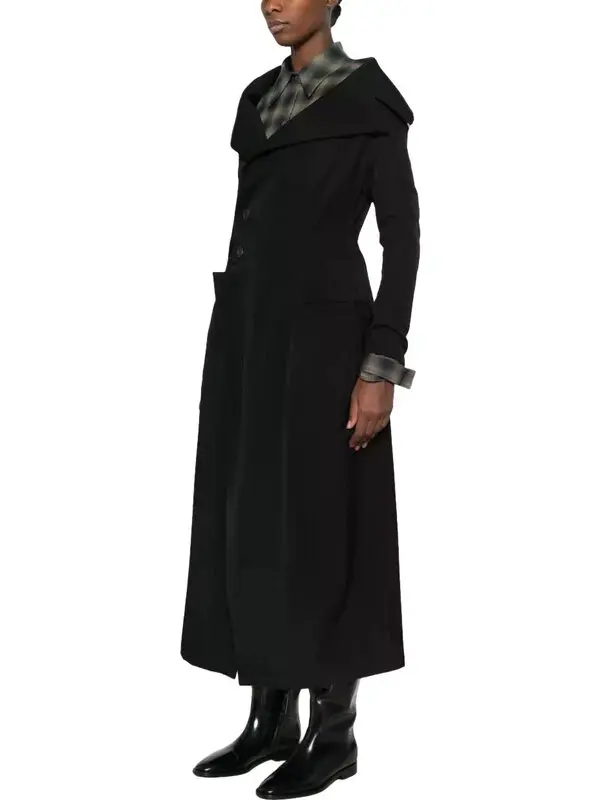 Yohji Yamamoto Wrinkled Gabardine Jacket Dress - Black