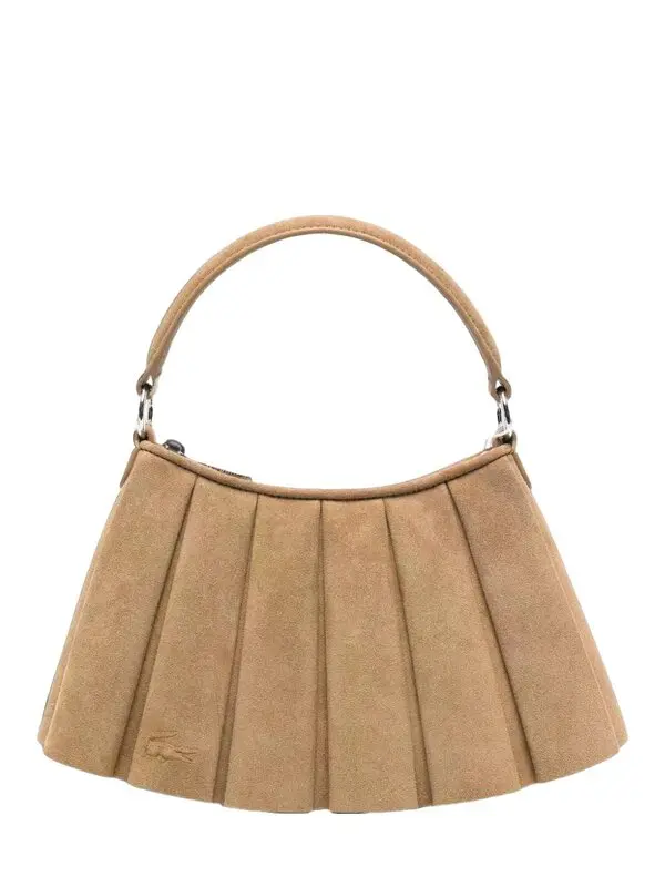 Lacoste Lenglen Pleated Suede Tote Bag - Neutrals