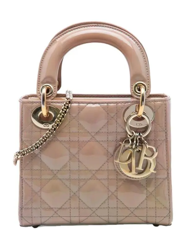 Dior Mini Patent Cannage Lady Satchel - Brown