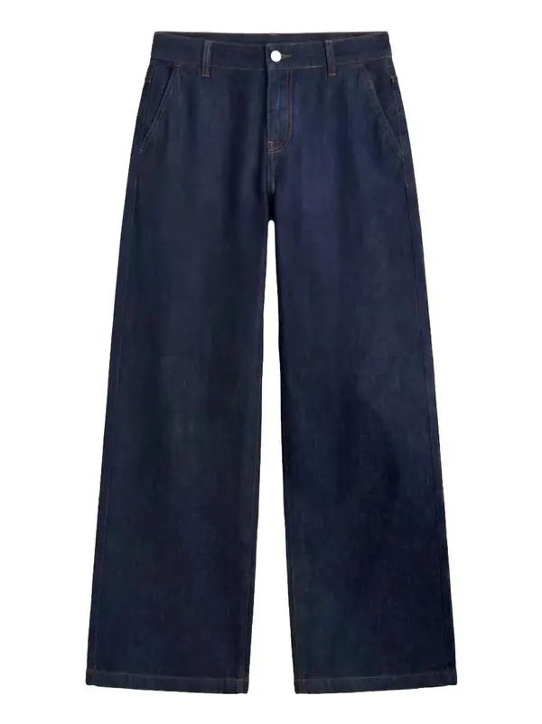 REFORMATION Elio Low-rise Jeans Dark Wash Wide Leg - Blue