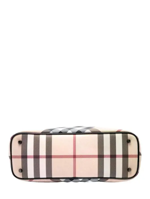 Burberry Nova Check Coated Canvas Tote Bag - Black