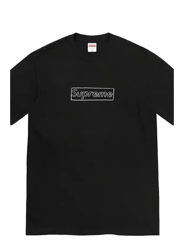 Supreme Kaws Chalk Logo T-shirt - Black