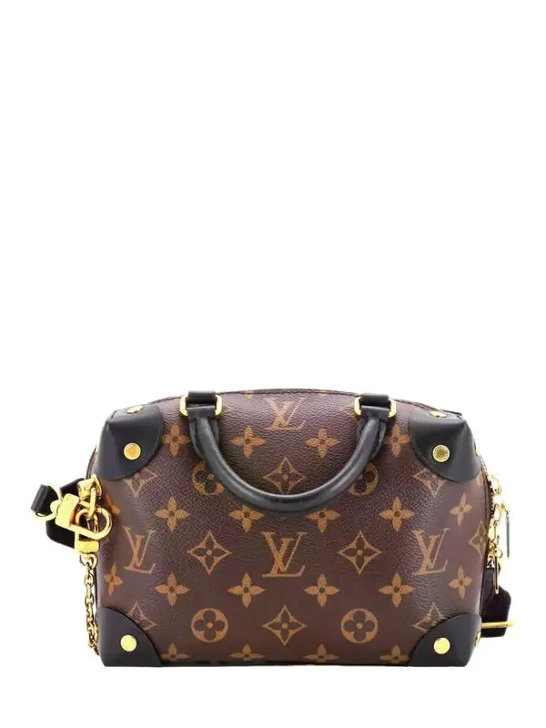 LOUIS VUITTON Monogram Canvas Petite Malle Souple Handbag - Black