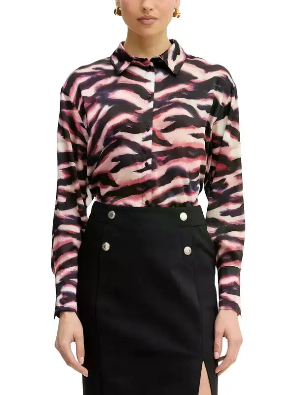 MORGAN Printed Buttoned Shirt - Black