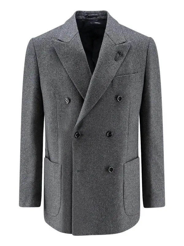 LARDINI Wool And Cashmere Blend Blazer - Grey