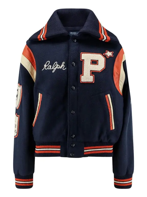 Polo Ralph Lauren Wool Blend Varsity Jacket - Blue