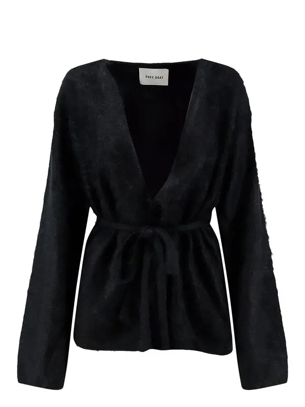 Soft Goat Cashmere Cardigan - Black