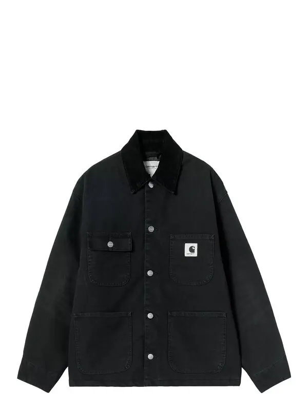 Carhartt Work In Progress Organic Cotton Chore Jacket With Corduroy Collar - Black