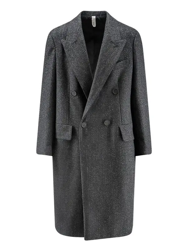 HEVO Martina Franca Double-breasted Wool Blend Coat - Grey