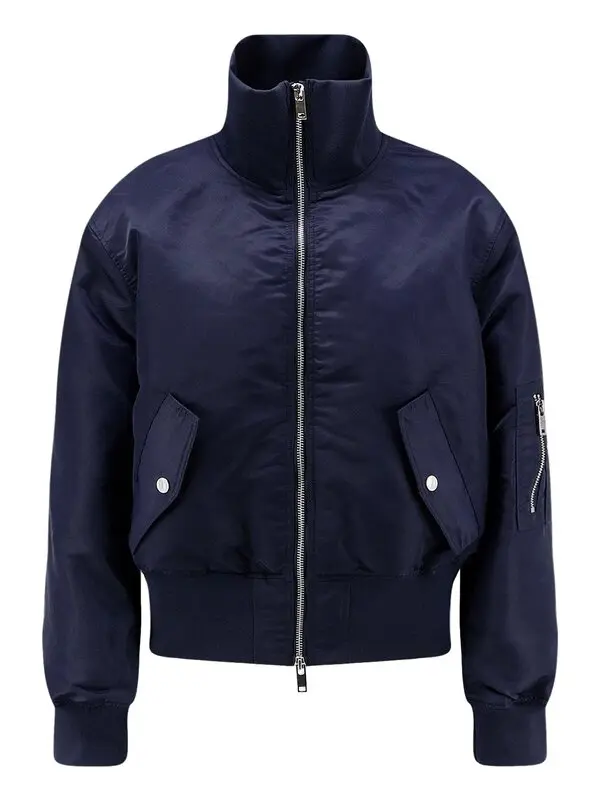 THE FRANKIE SHOP Cropped Nylon Bomber Jacket - Blue