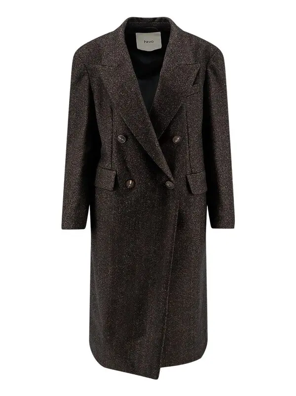 HEVO Martina Franca Wool Blend Coat - Black