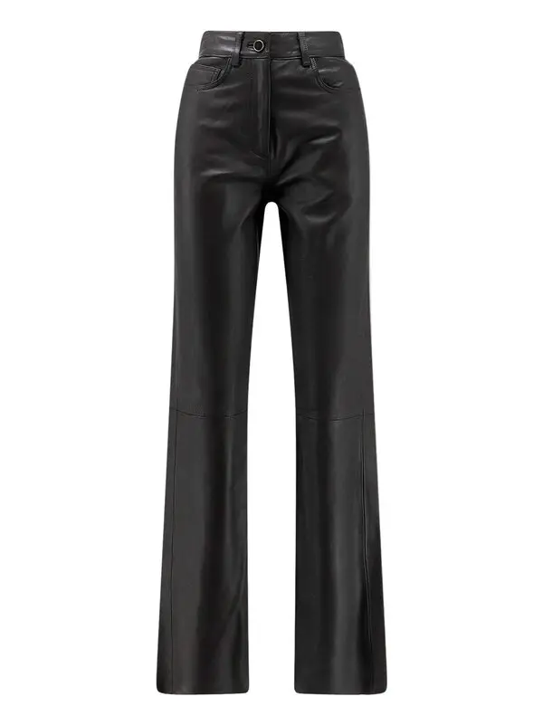 ALYSI Leather Trousers - Brown