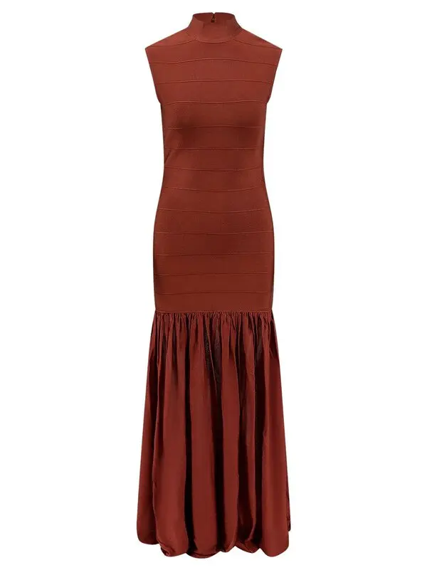 Retrofete Zosima High Neck Sleeveless Maxi Dress - Brown