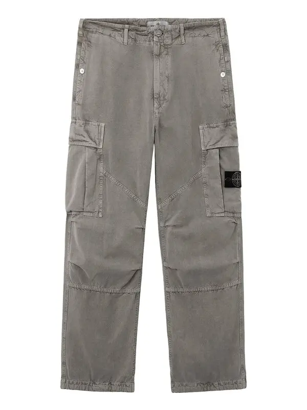 Stone Island Cotton Blend Cargo Pants - Grey
