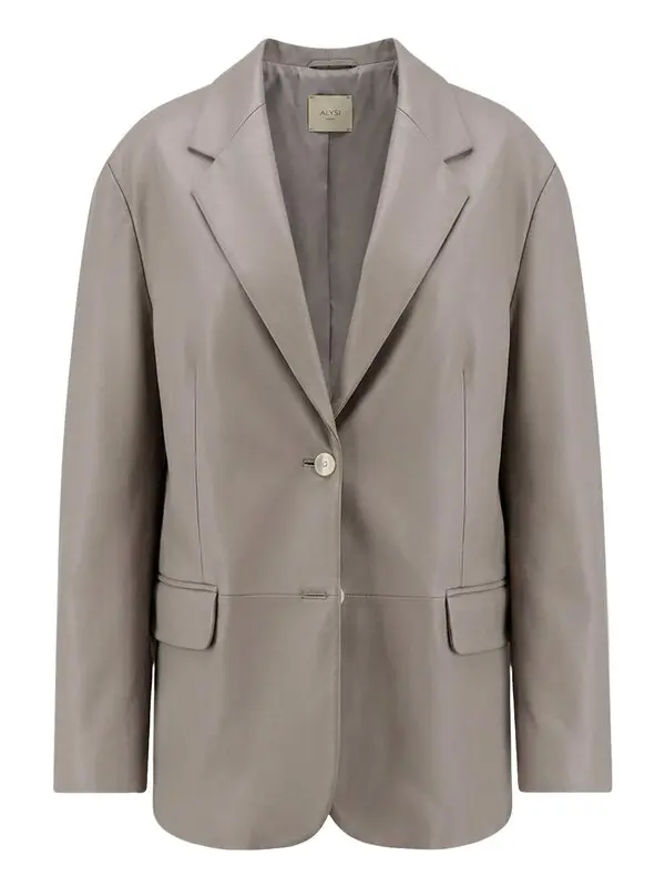 ALYSI Leather Blazer - Grey