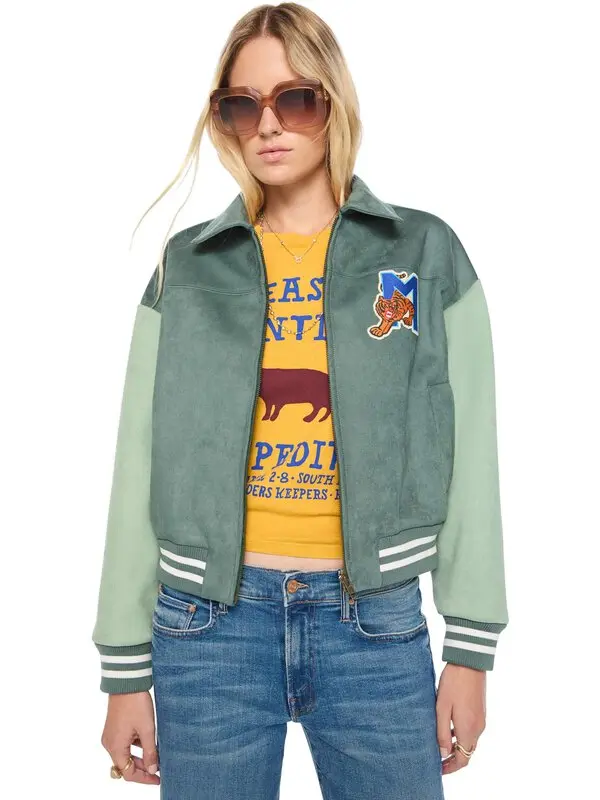 MOTHER Oversized Letterman Jacket - Green