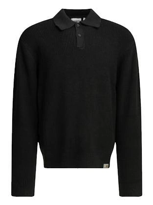 Carhartt Miles Polo Shirt Sweater - Black