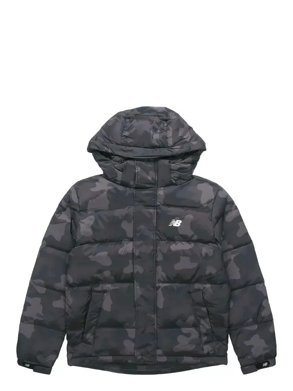 NEW BALANCE Camouflage Down Parka - Grey/black
