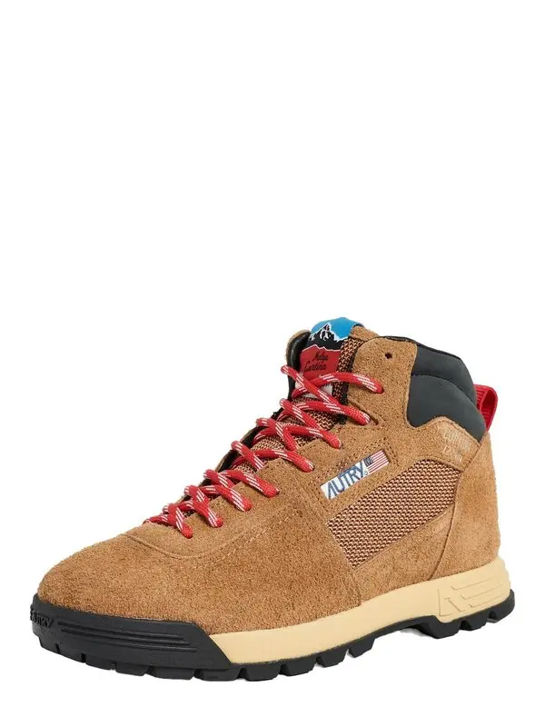 AUTRY Malga Mid Suede Sneakers - Chestnut/red