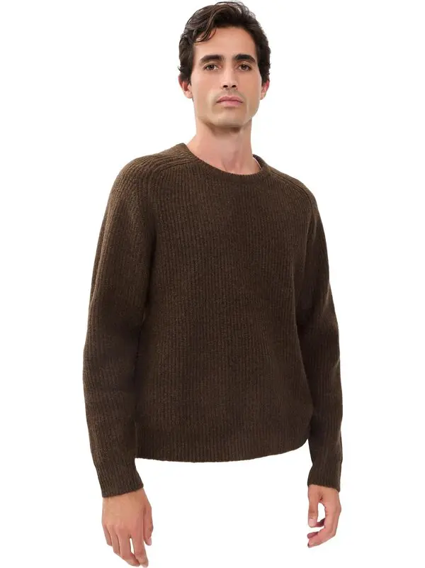 RHYTHM Mid-weight Ribbed Knit Sweater - Chocolate