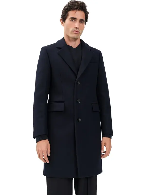 Burberry Beverley Wool Coat - Navy