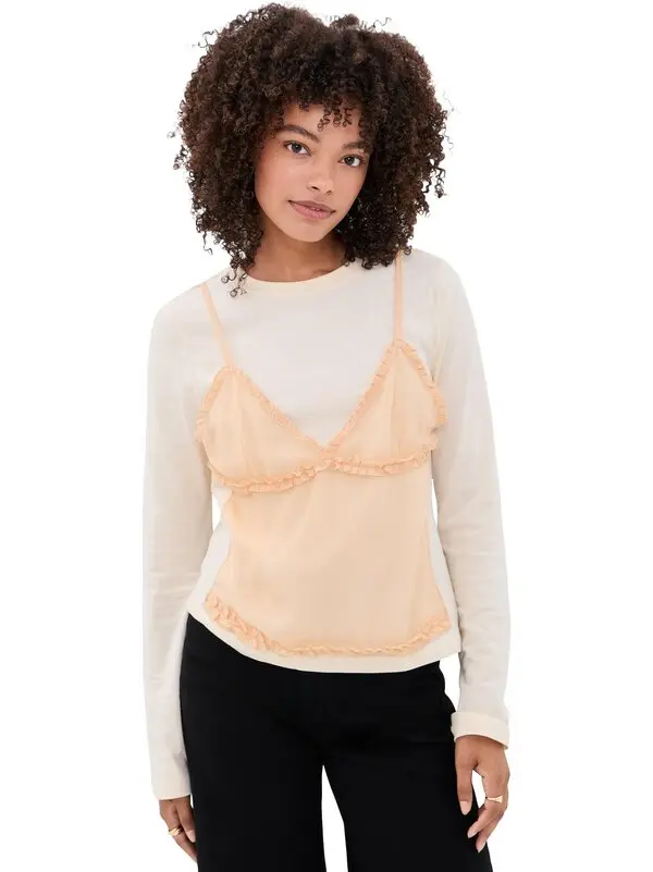 Ulla Johnson Freda Long Sleeve Cotton Top - Pearl