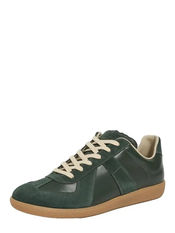 MAISON MARGIELA Replica Suede And Leather Trim Sneakers - Forest Green