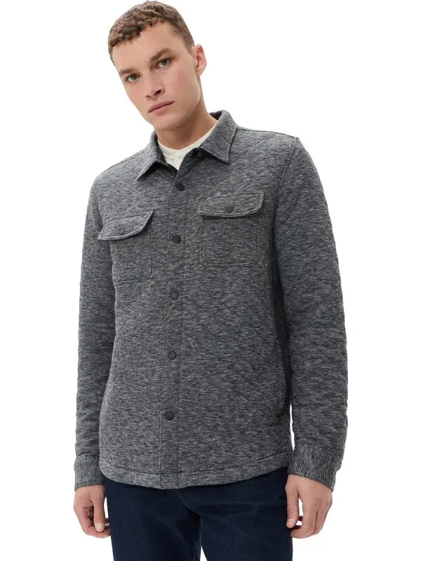 Faherty Brand Epic Quilted Cpo Jacket - Graphite Cloud Heather