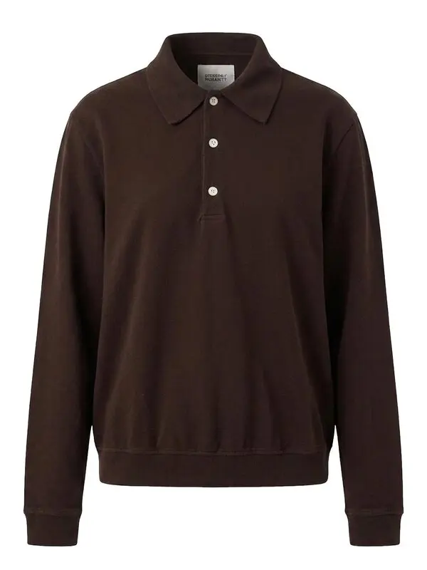 Citizens Of Humanity Long Sleeve Banded Polo Shirt - Brown
