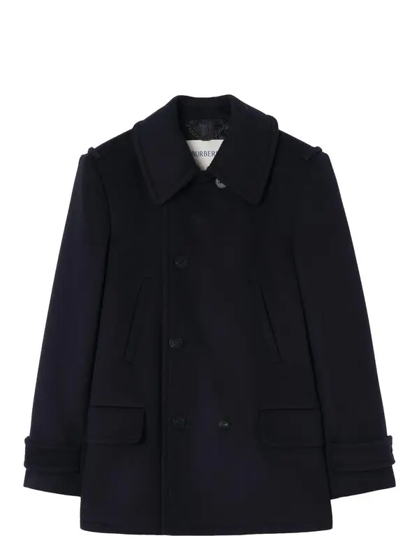 Burberry Wool-cashmere Pea Coat - Navy