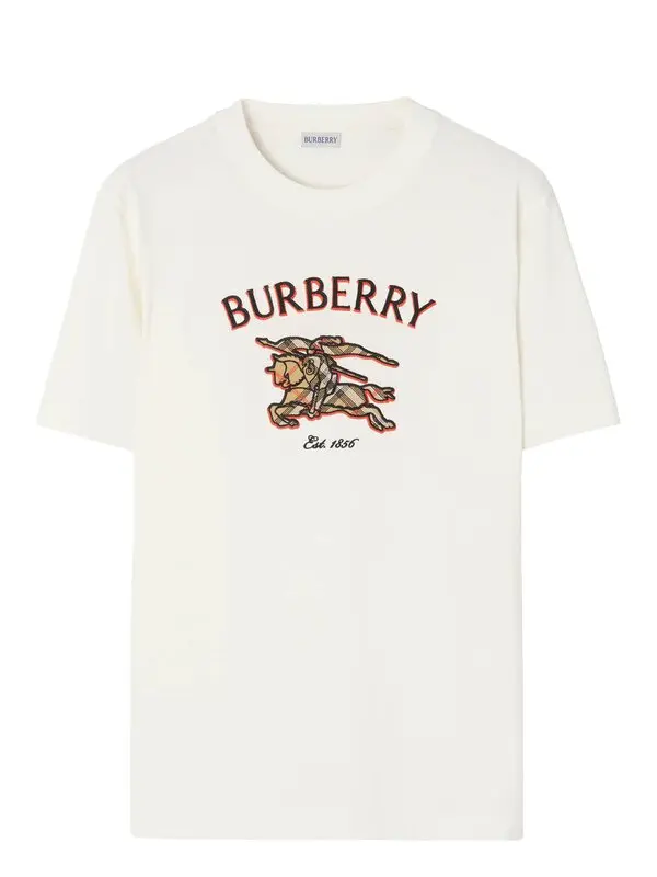 Burberry Cotton Check Ekd T-shirt - Beige