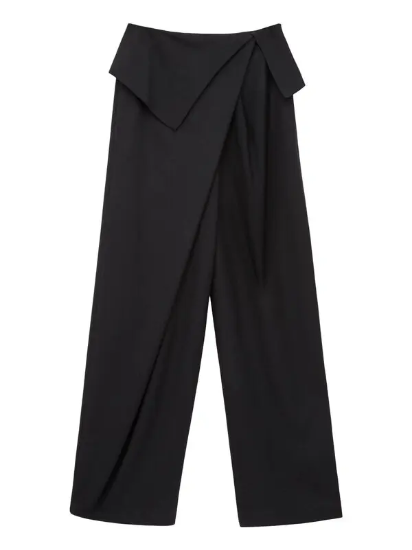 Loewe Wool-blend Draped Trousers - Black