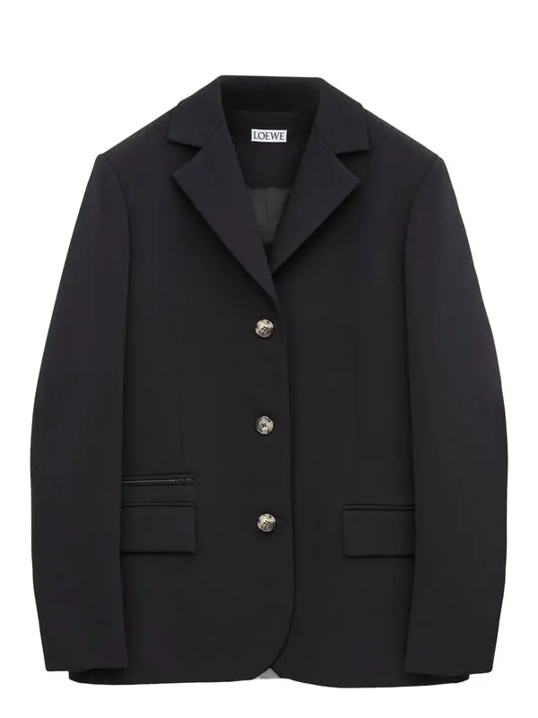 Loewe Wool-blend Single-breasted Blazer - Black