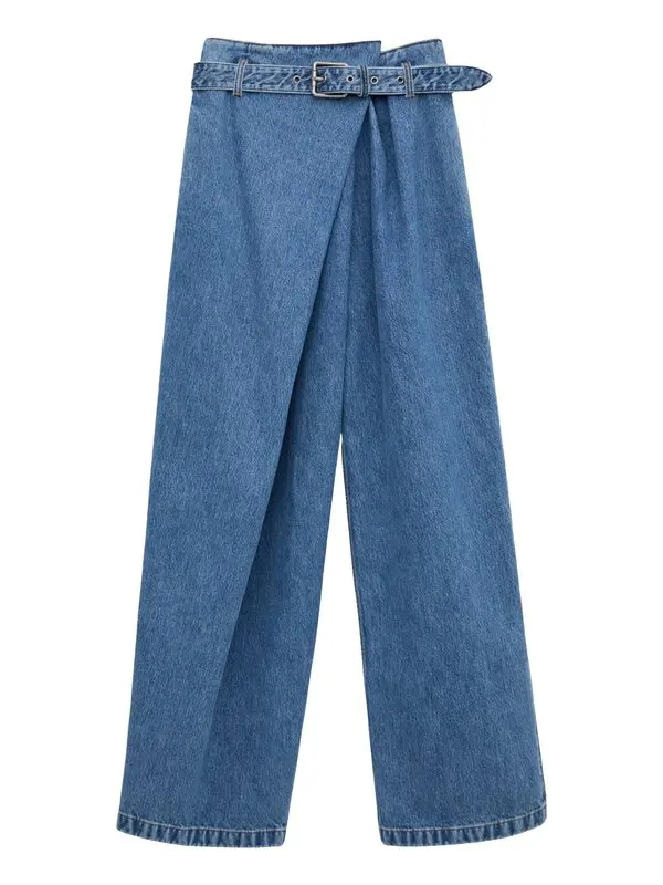 Loewe Draped Mid-rise Relaxed Jeans - Blue