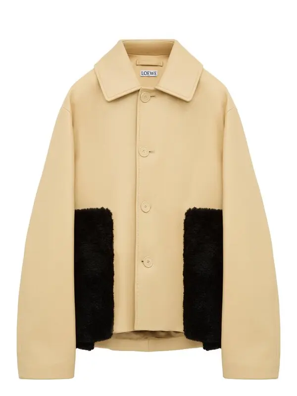 Loewe Nappa Lambskin Shearling-trim Jacket - Yellow