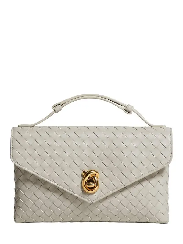 Bottega Veneta Leather Knot Lock Top-handle Bag - Grey
