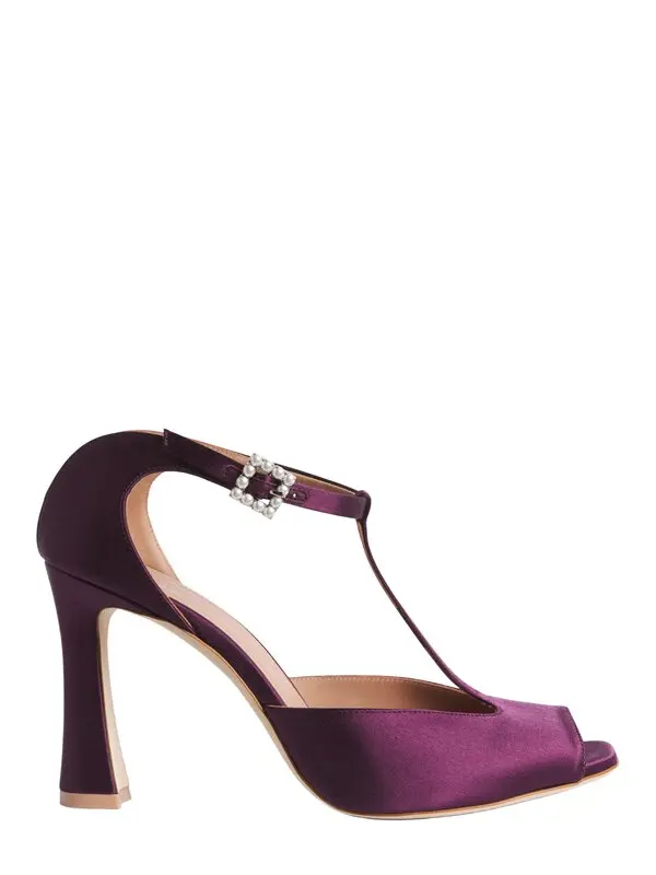 MALONE SOULIERS Nomi 90mm Satin Heeled Sandals - Purple