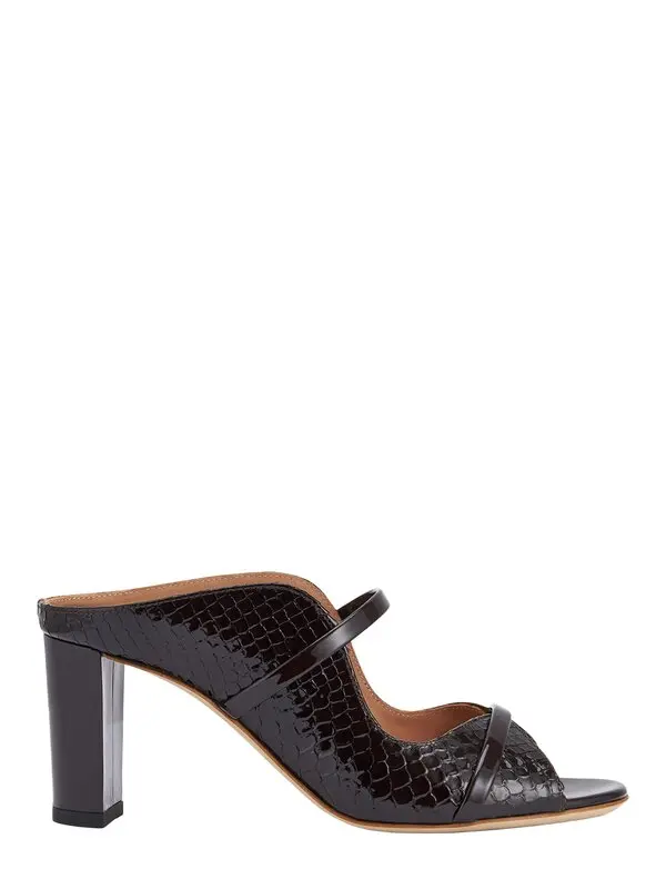 MALONE SOULIERS Patent Leather High Heel Sandals - Brown